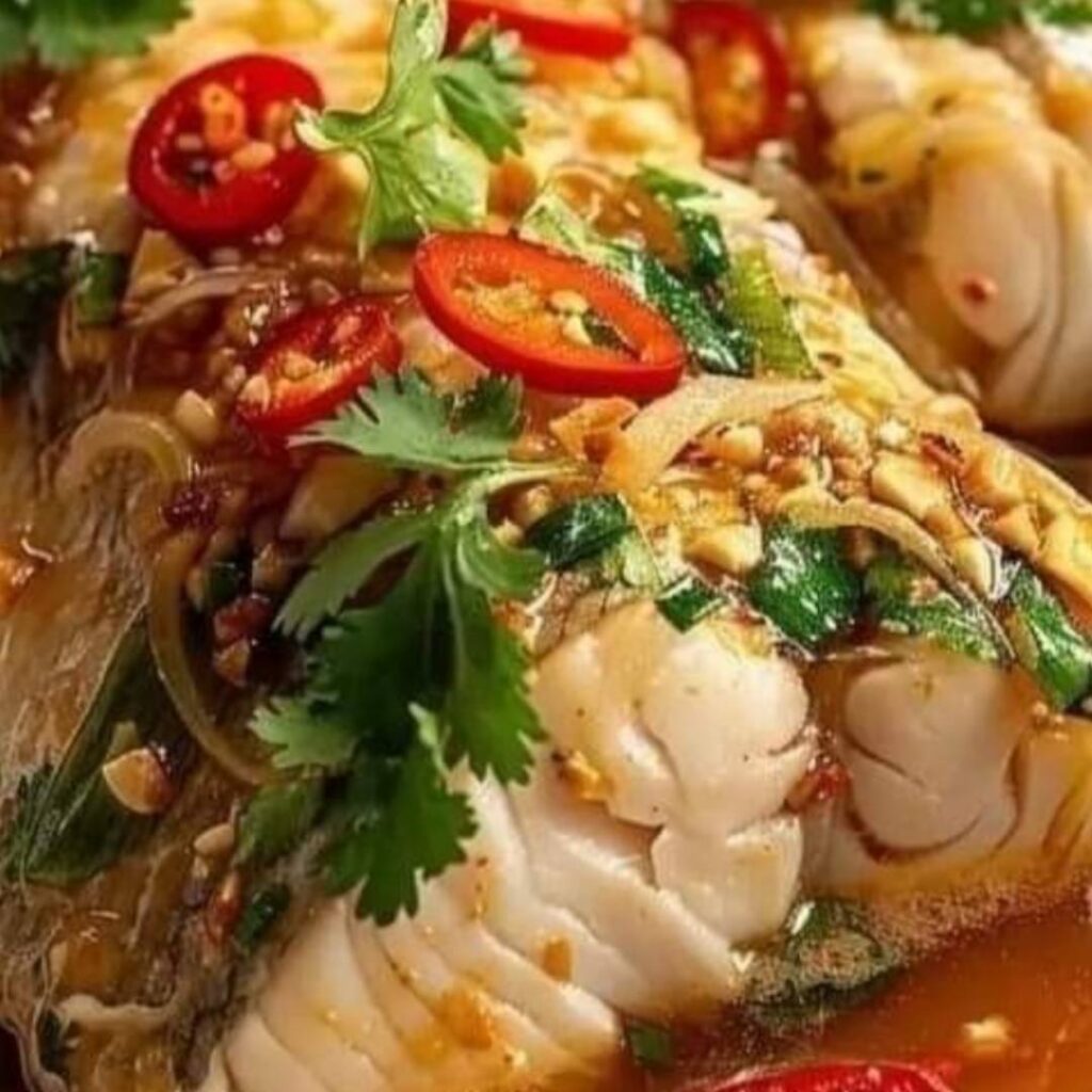 Steamed Fish with Spicy Lime and Garlic Sauce – FLAVORFUL RECIPES