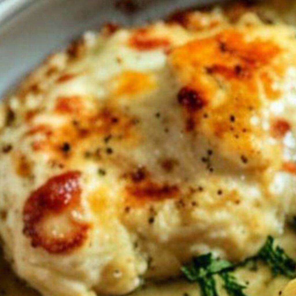 Recipe for a delicious chicken dish with a creamy and cheesy sauce ...